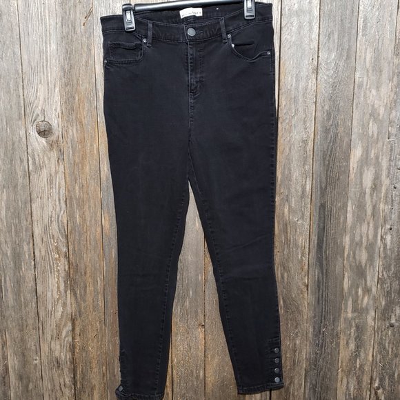 LOFT | Jeans | Loft 30 Black Jeans Modern Skinny Mid Rise Womens Button ...